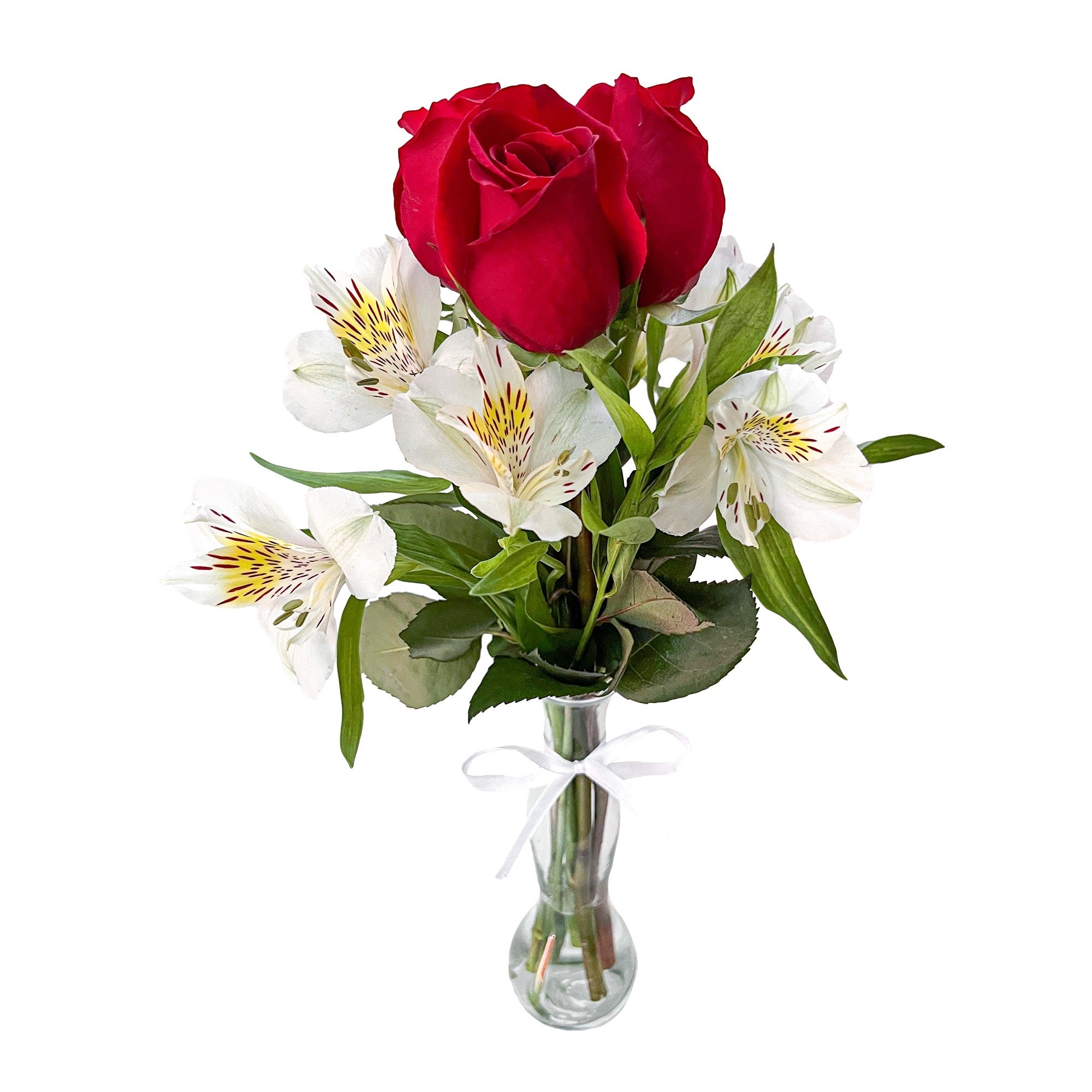 Uniflor con 3 Rosas y Astromelia – Rosatel Chile