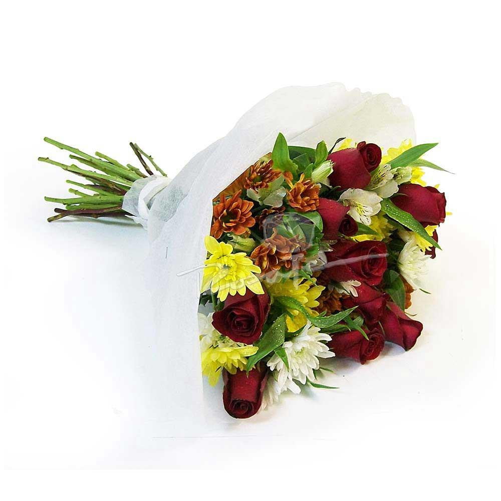 Ramo Con 10 Rosas y Flores Variadas – Rosatel Chile